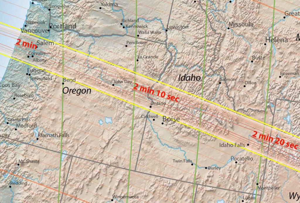 Four Maps: The “Great American Eclipse” Totality Path from Oregon to ...